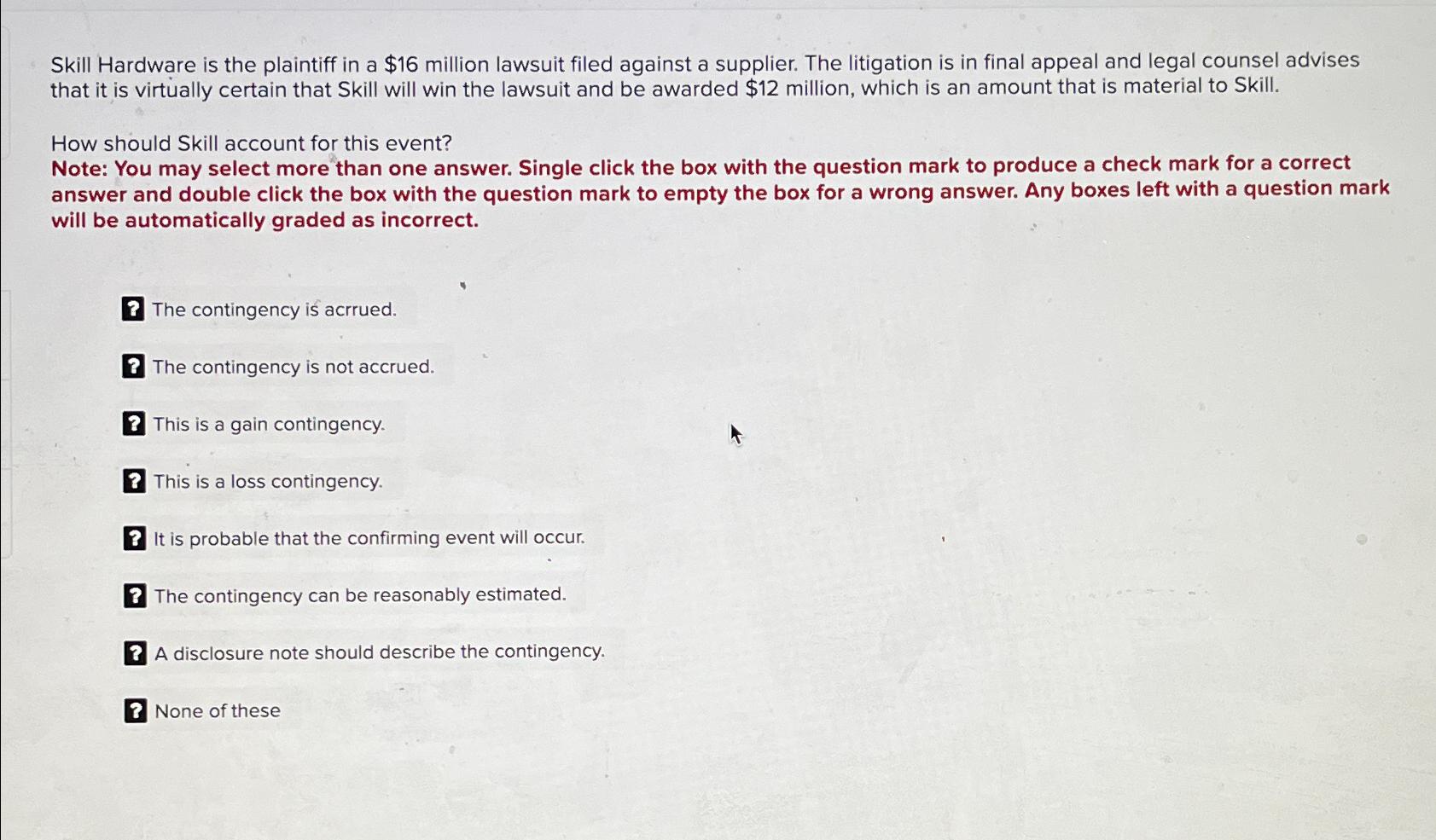 Solved Skill Hardware is the plaintiff in a $16 ﻿million | Chegg.com