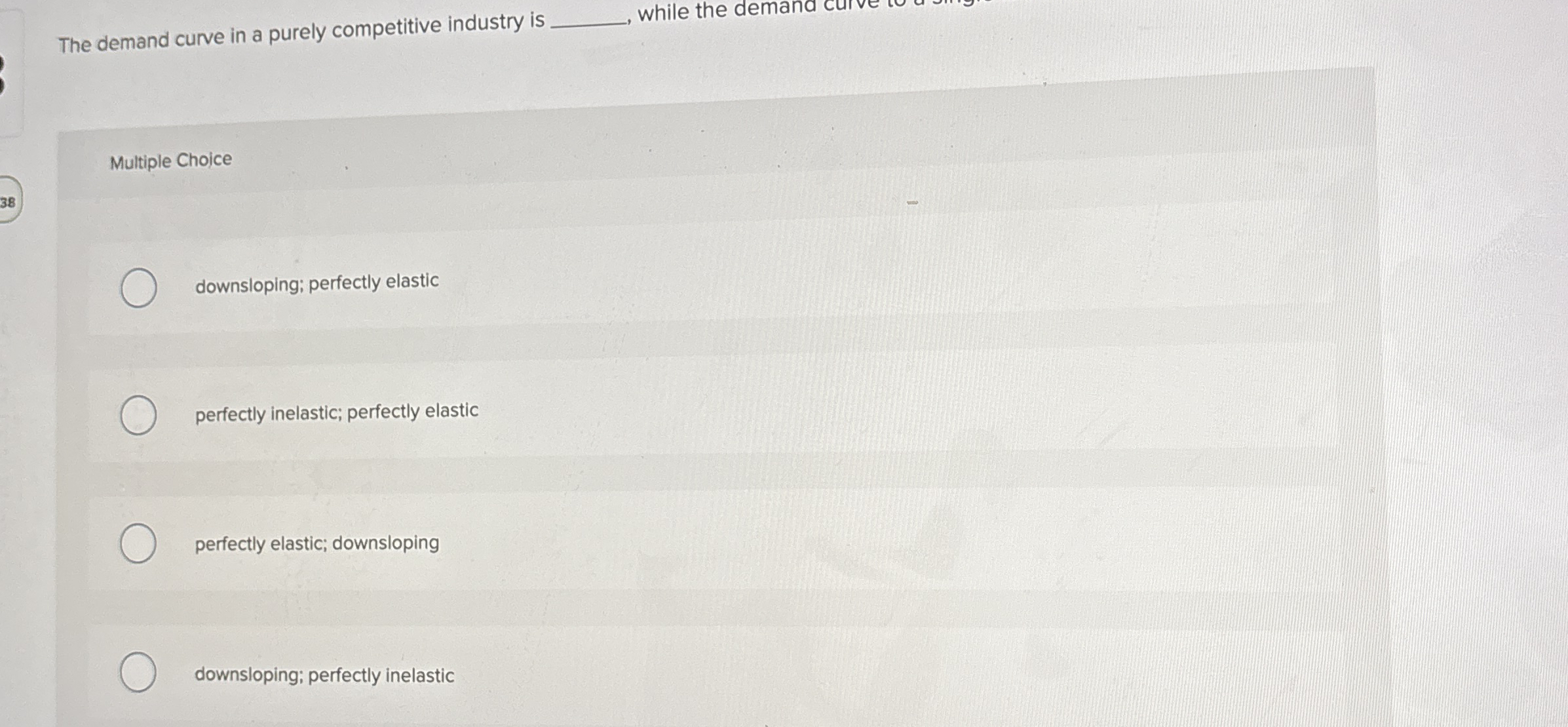 Solved The demand curve in a purely competitive industry is | Chegg.com