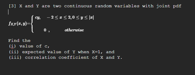 Solved [3] x ﻿and Y ﻿are two continuous random variables | Chegg.com