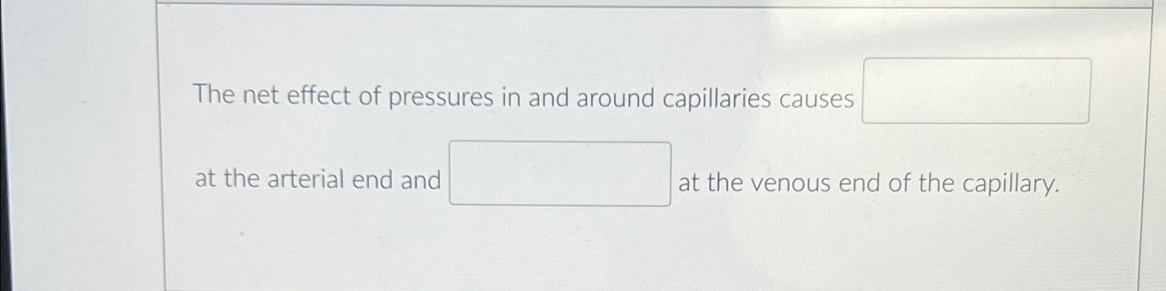 Solved The net effect of pressures in and around capillaries | Chegg.com