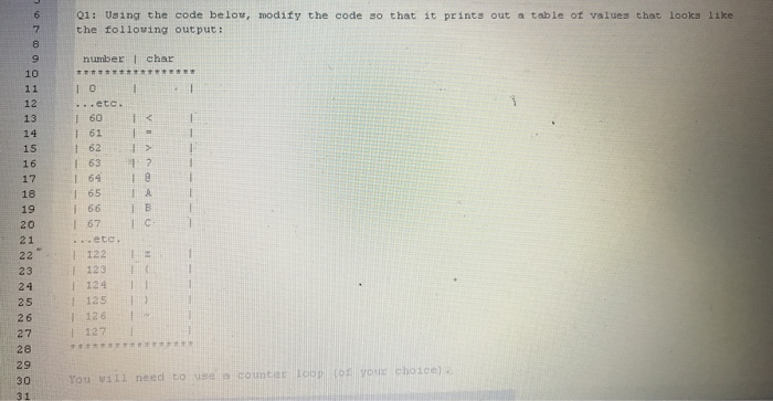 Solved 01: Using the code below, modify the code so that it | Chegg.com