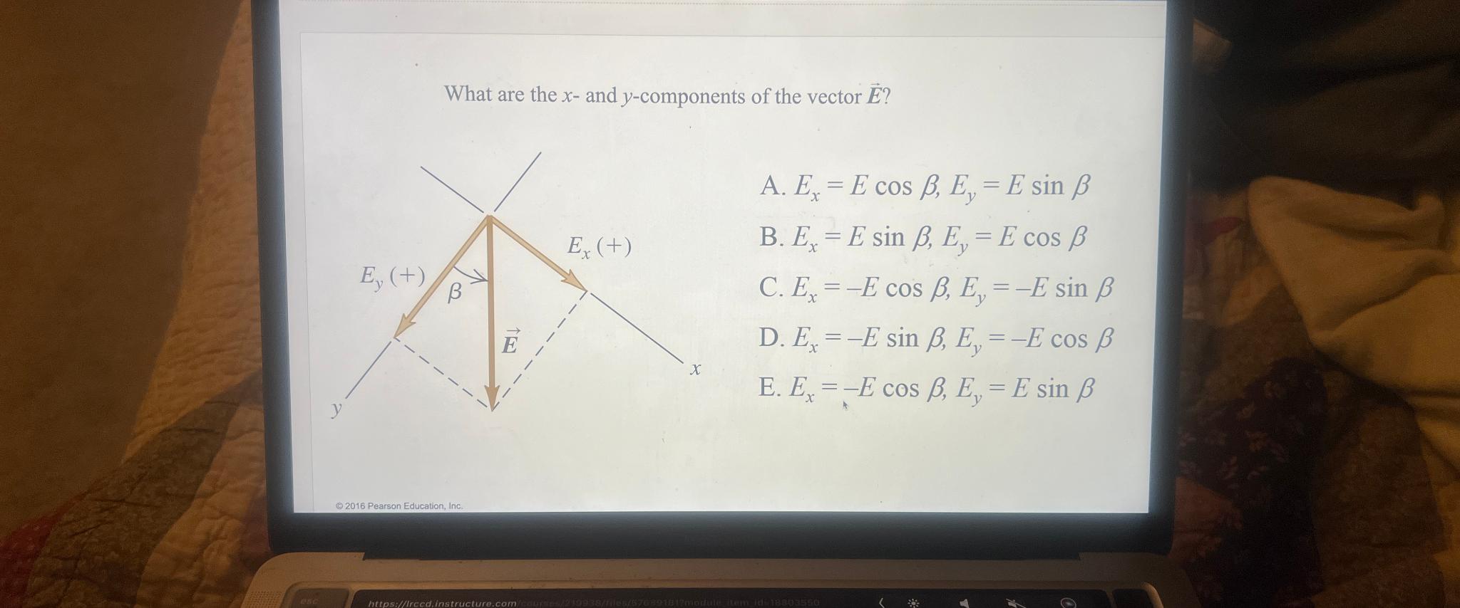 Solved What are the x - and y-components of the vector | Chegg.com
