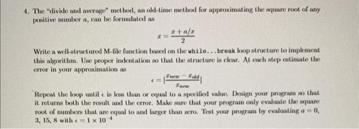 Solved The "divide and average" method, an old-time method | Chegg.com