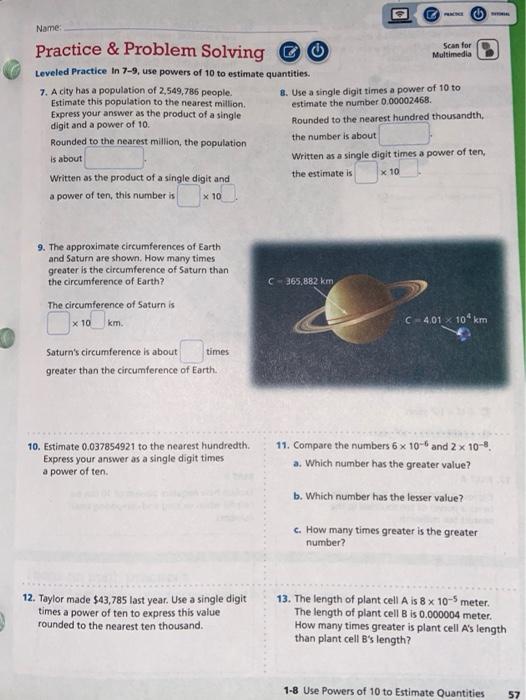 Solved Name Practice & Problem Solving > 0 Scan for | Chegg.com