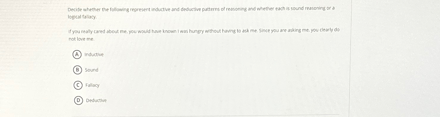 Solved Decide whether the following represent inductive and | Chegg.com