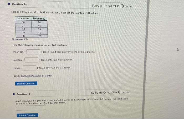 Solved Here is a frequency distribution table for a data set | Chegg.com