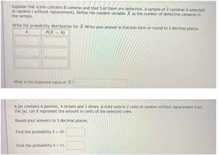 Solved Suppose that a box contains 8 cameras and that 5 of | Chegg.com