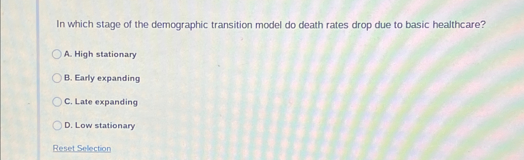 Solved In which stage of the demographic transition model do | Chegg.com