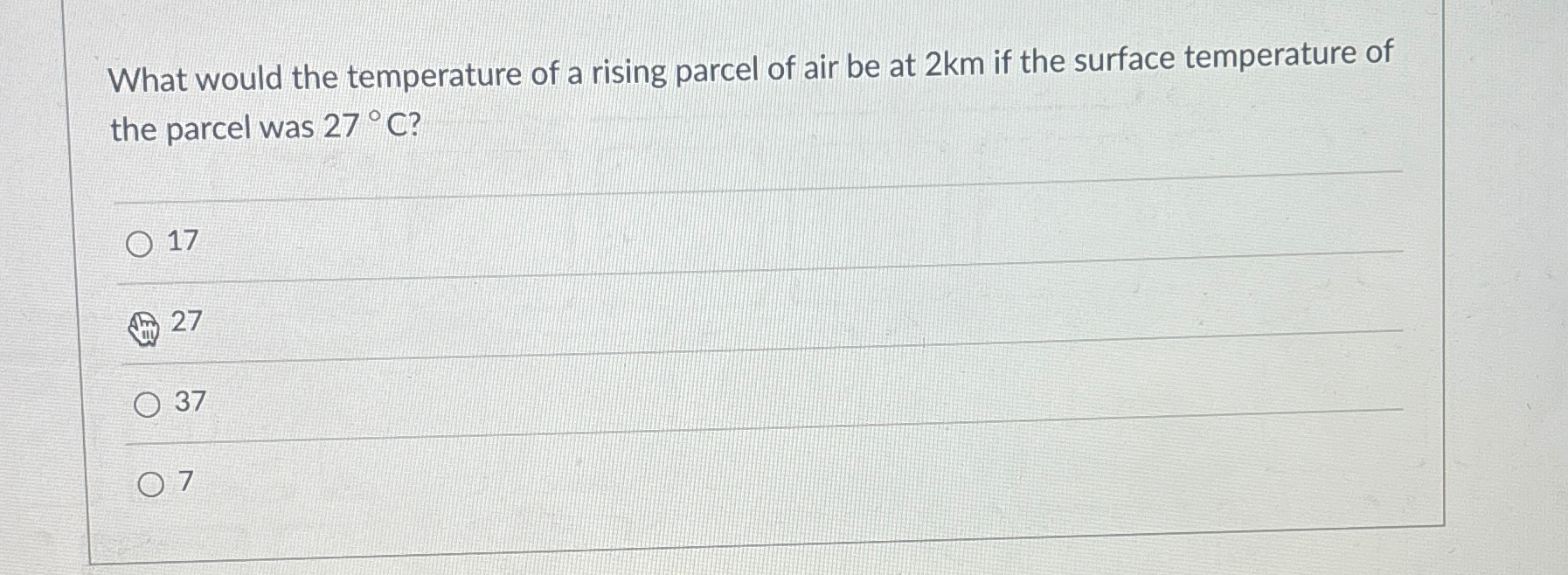 Solved What would the temperature of a rising parcel of air | Chegg.com