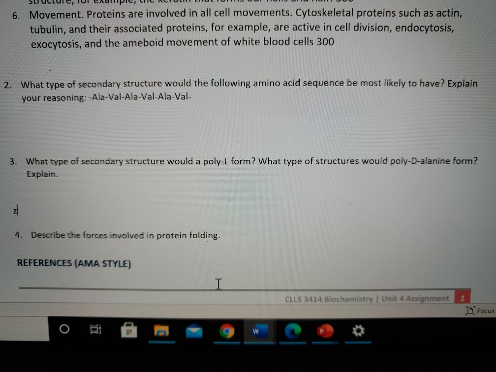 Solved 6. Movement. Proteins are involved in all cell | Chegg.com