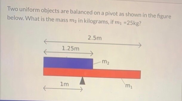 Solved Two uniform objects are balanced on a pivot as shown | Chegg.com