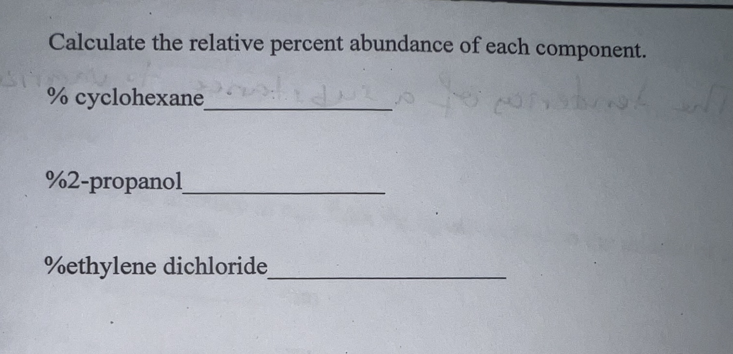 Solved Calculate the relative percent abundance of each | Chegg.com