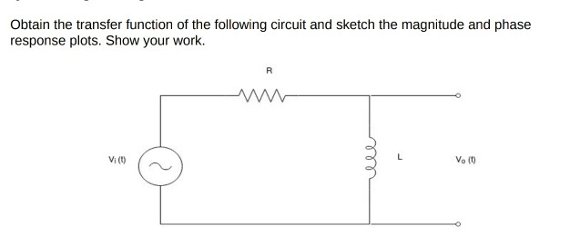 Solved Obtain the transfer function of the following circuit | Chegg.com
