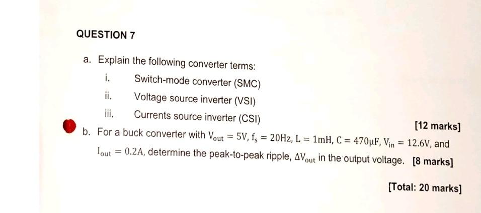 Solved a. Explain the following converter terms: i. | Chegg.com