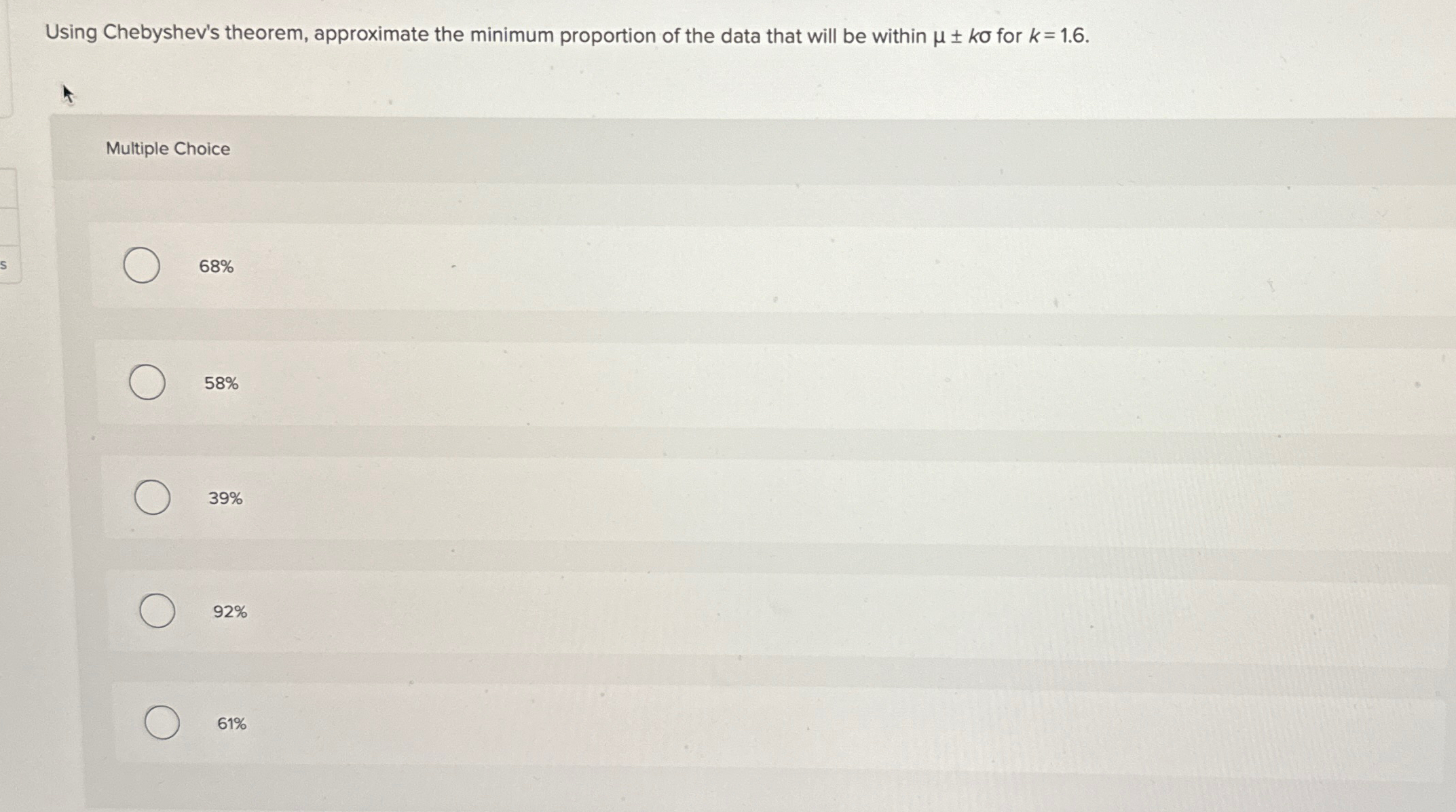 Solved Using Chebyshev's theorem, approximate the minimum | Chegg.com Solved Using Chebyshev's theorem, approximate the minimum | Chegg.com