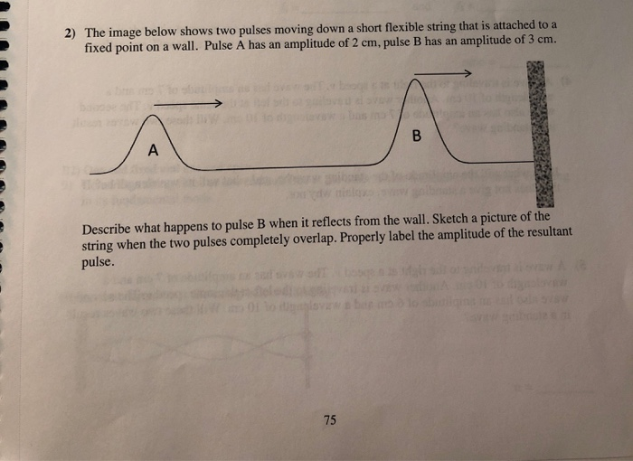 Solved 2) The image below shows two pulses moving down a | Chegg.com
