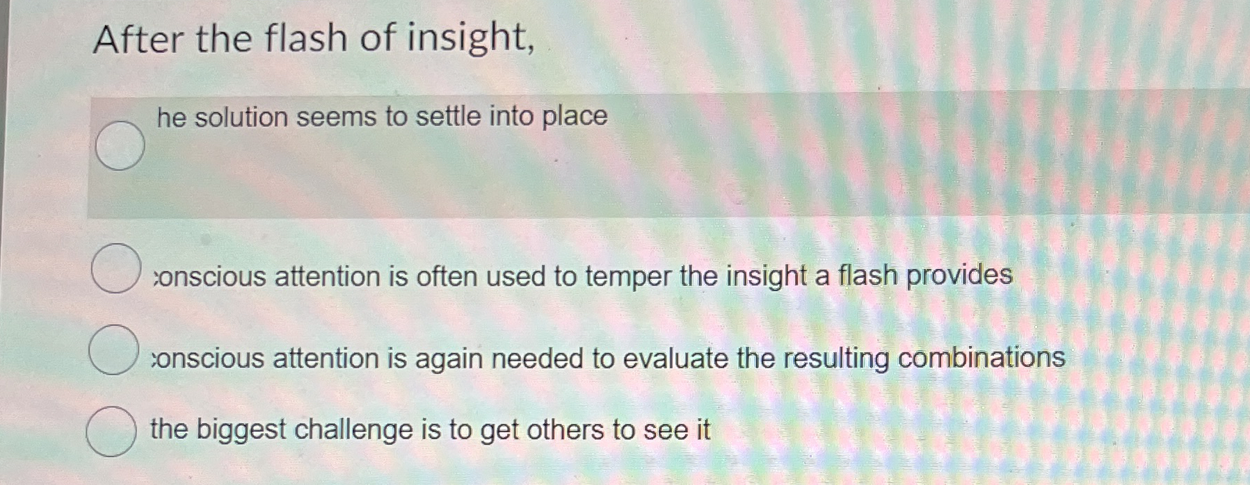 Solved After the flash of insight,he solution seems to | Chegg.com