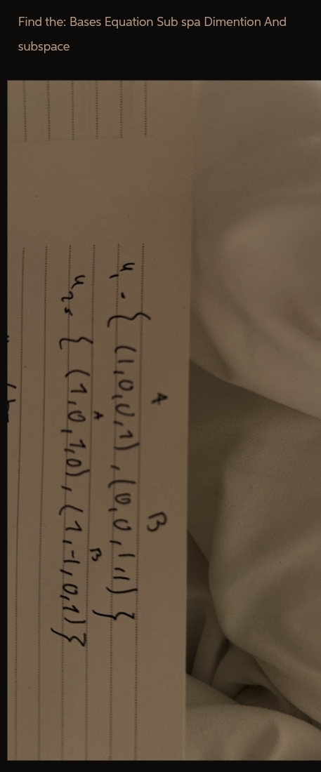 Find the: Bases Equation Sub spa Dimention And | Chegg.com