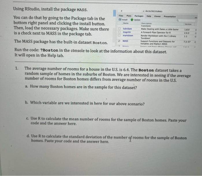 Solved The average number of rooms for a house in the U.S. | Chegg.com