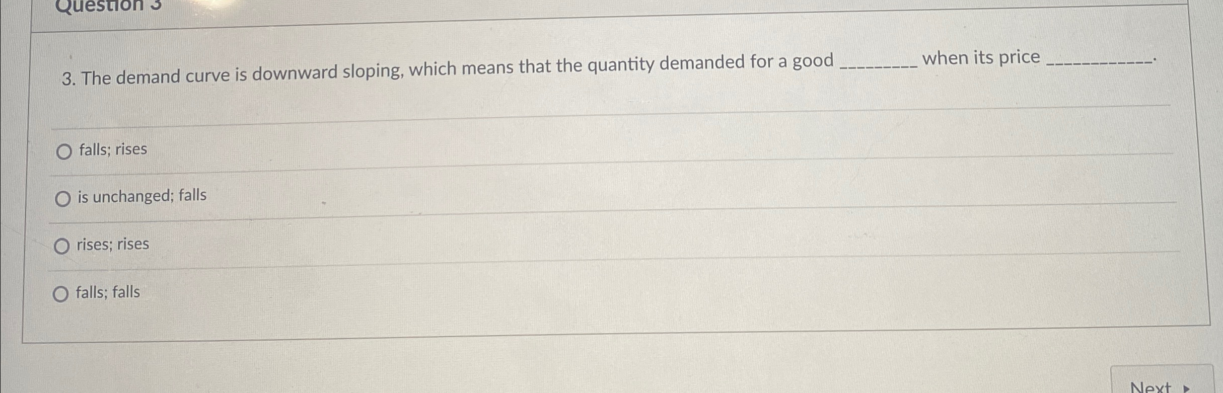 Solved The demand curve is downward sloping, which means | Chegg.com