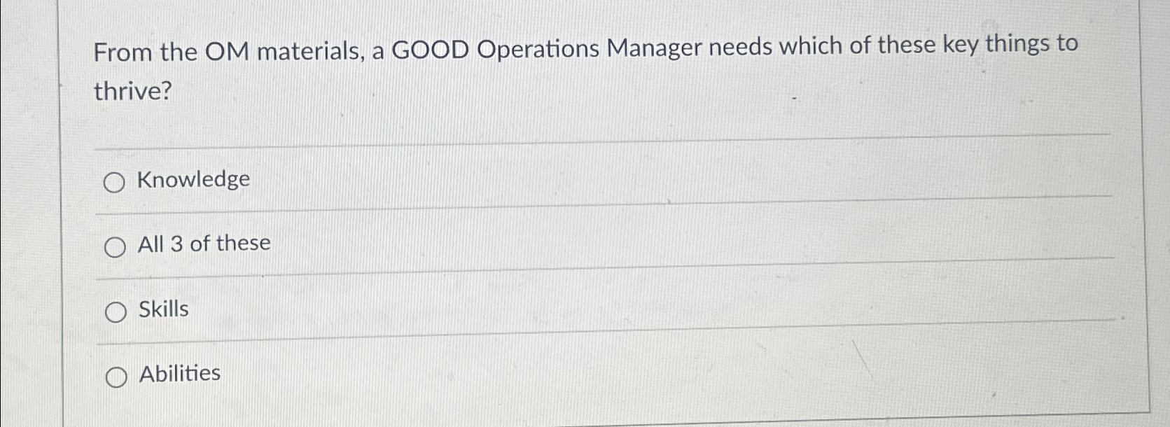 Solved From the OM materials, a GOOD Operations Manager | Chegg.com