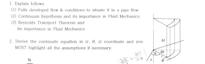 Solved 1. Explain follows. (1) Fully developed flow & | Chegg.com