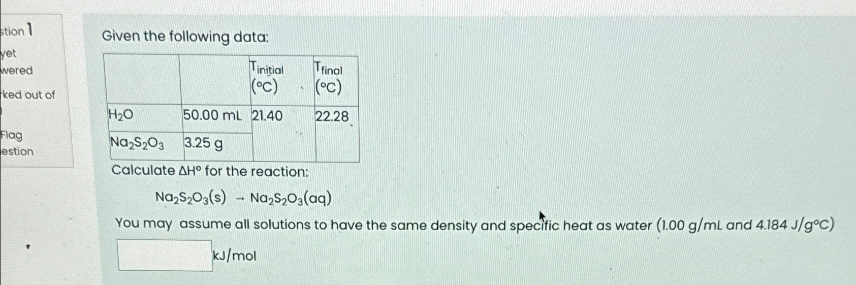 Solved Given the following data:\table[[,,\table[[Tinitial | Chegg.com Solved Given the following data:\table[[,,\table[[Tinitial | Chegg.com
