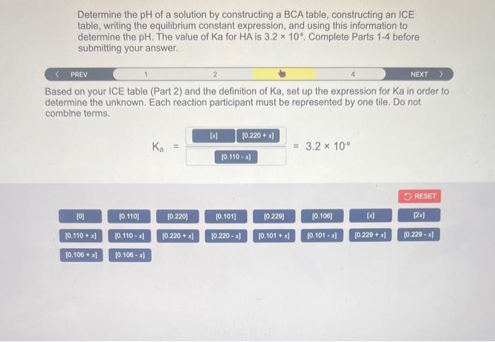 Solved Determine the pH of a solution by constructing a BCA | Chegg.com