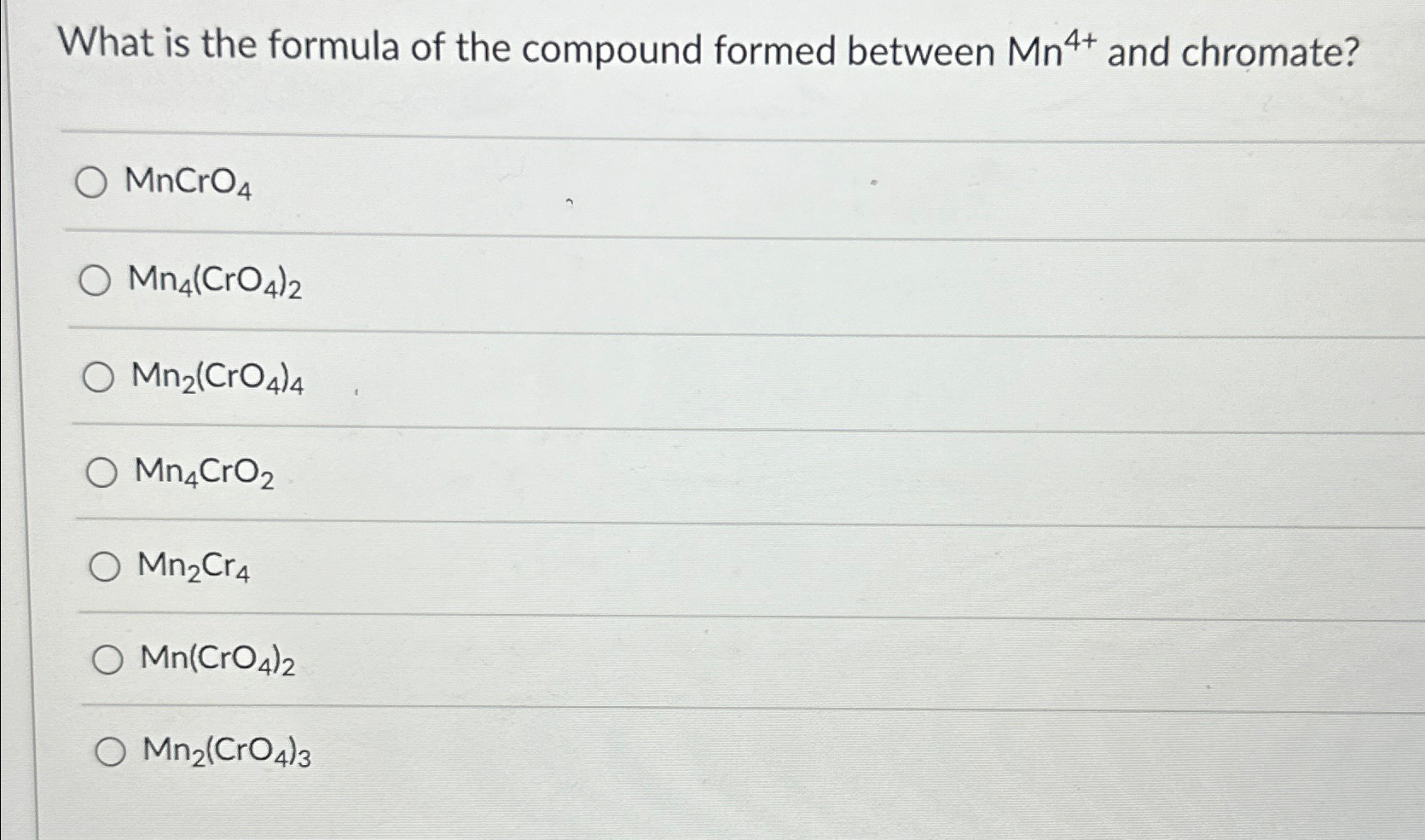 Solved What is the formula of the compound formed between | Chegg.com