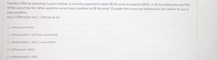 Solved Function Fillarray Prototype Is Given Below Is 5854