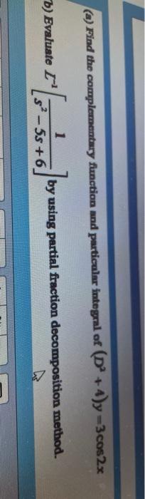 Solved (2) Find the complementary function and particular | Chegg.com