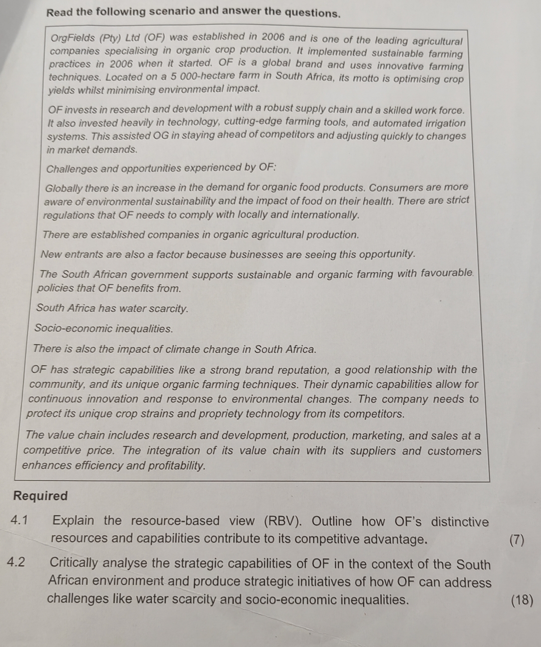 Solved Read the following scenario and answer the | Chegg.com