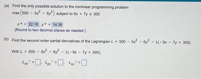 Solved (a) Find the only possible solution to the nonlinear | Chegg.com