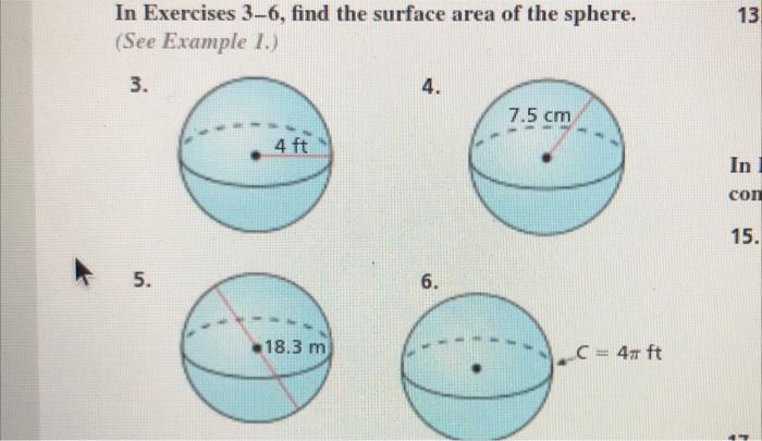 Solved In Exercises 3-6, find the surface area of the | Chegg.com