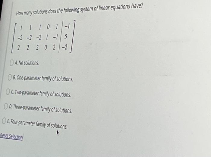 Solved How many solutions does the following system of | Chegg.com