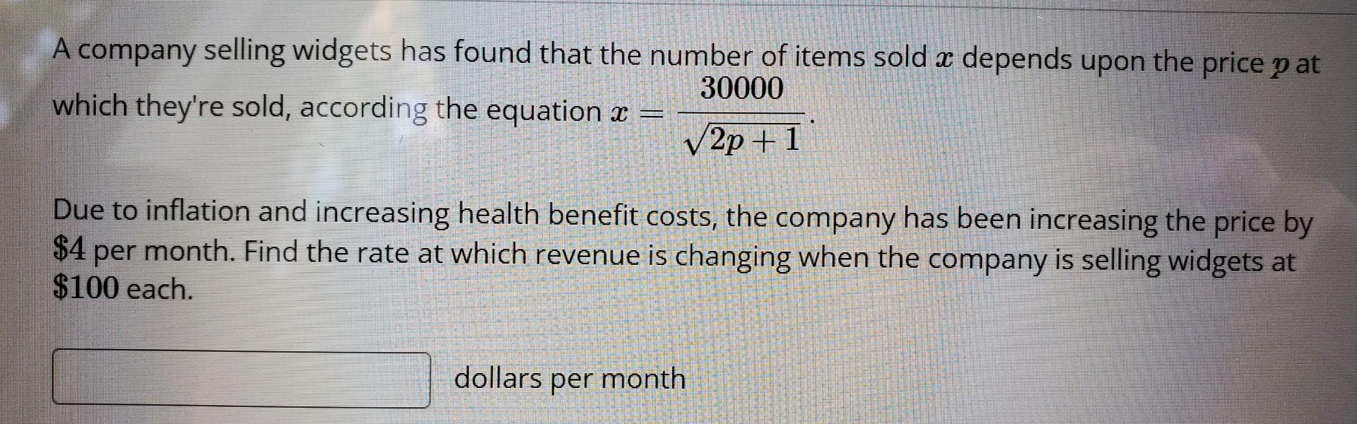 Solved A company selling widgets has found that the number | Chegg.com