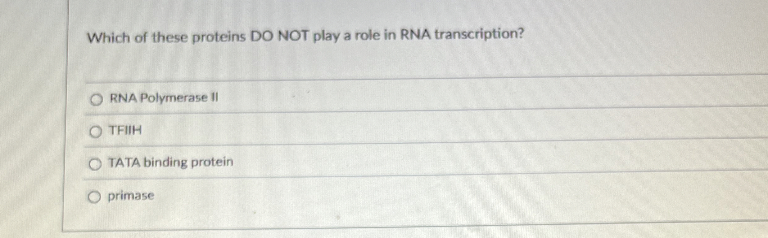 Solved Which of these proteins DO NOT play a role in RNA | Chegg.com