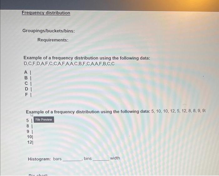 Solved Example of a frequency distribution using the | Chegg.com