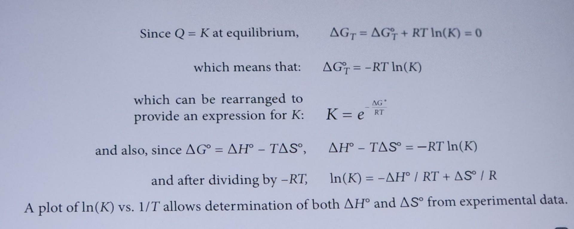 Solved EXERCISES 1. Using the equation AGT = AGT + RT ln(Q), | Chegg.com