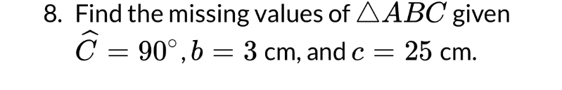 Solved Find the missing values of ????ABC ﻿given | Chegg.com