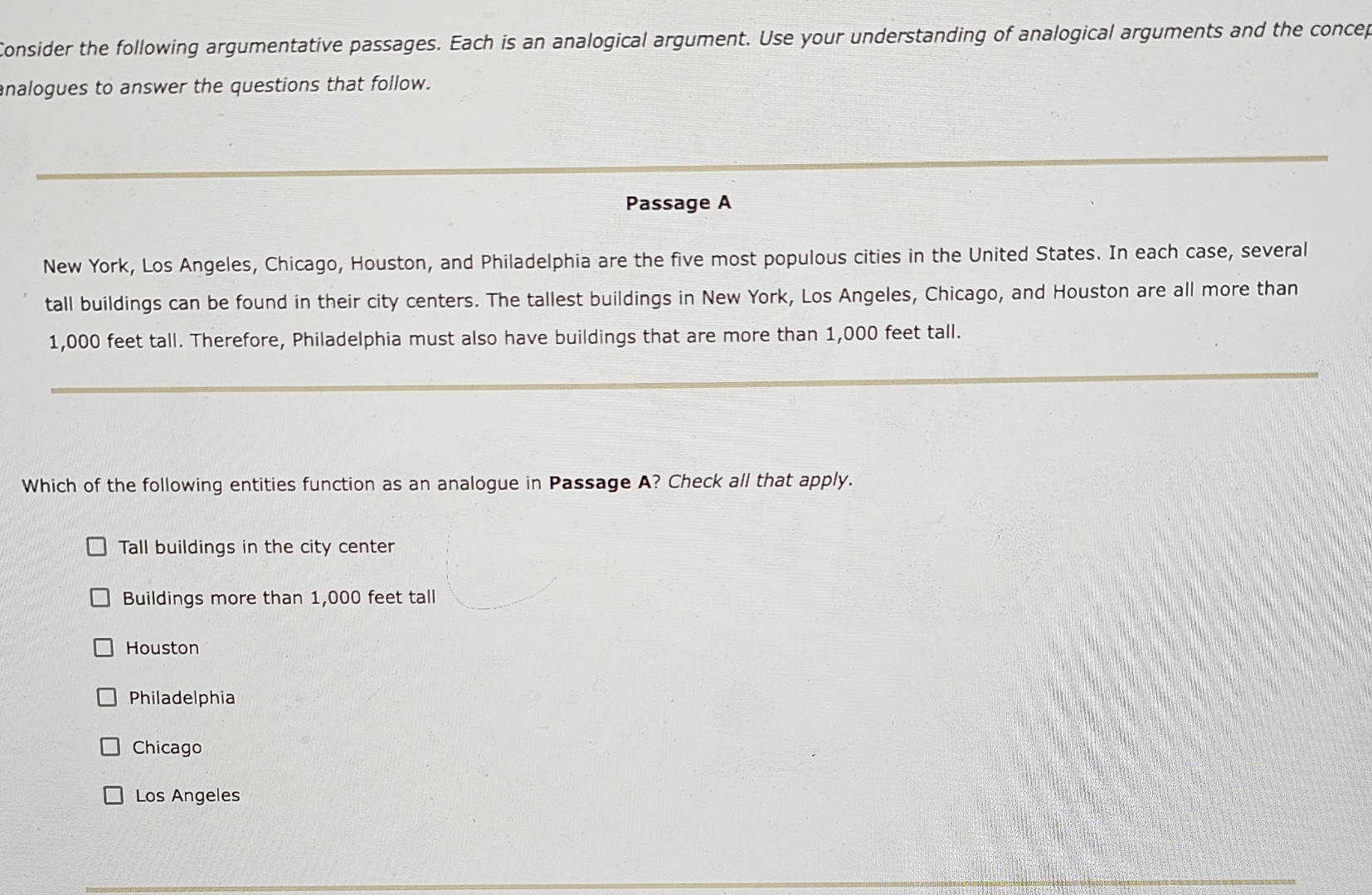 Solved Consider the following argumentative passages. Each | Chegg.com