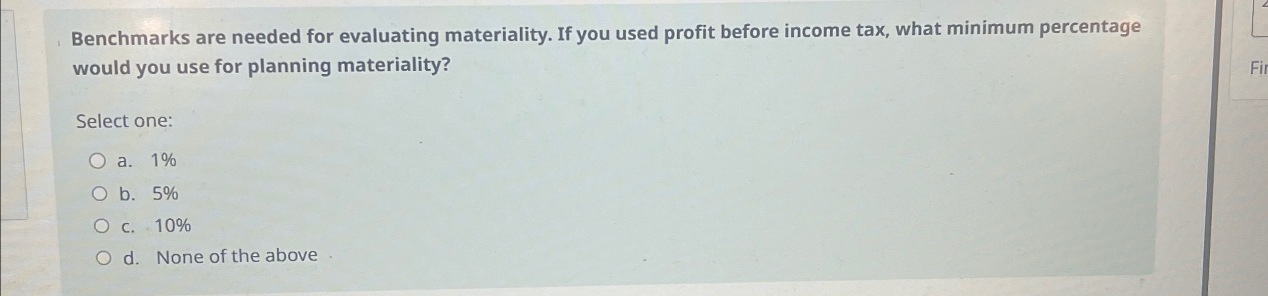 Solved Benchmarks Are Needed For Evaluating Materiality If