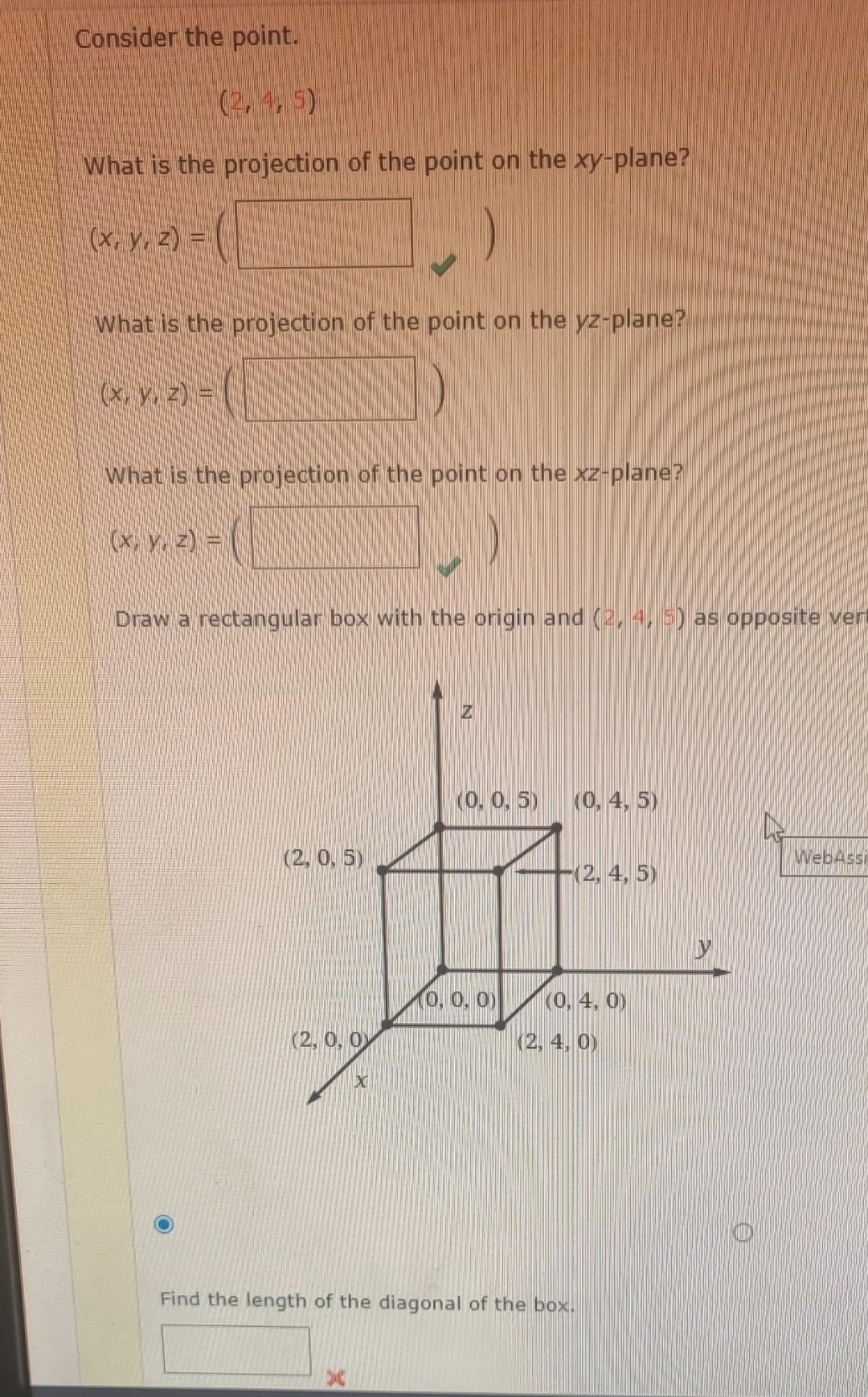 Solved Consider the point. (2,4,5) What is the projection of | Chegg.com Solved Consider the point. (2,4,5) What is the projection of | Chegg.com
