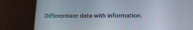 Solved Differentiate Data With Information