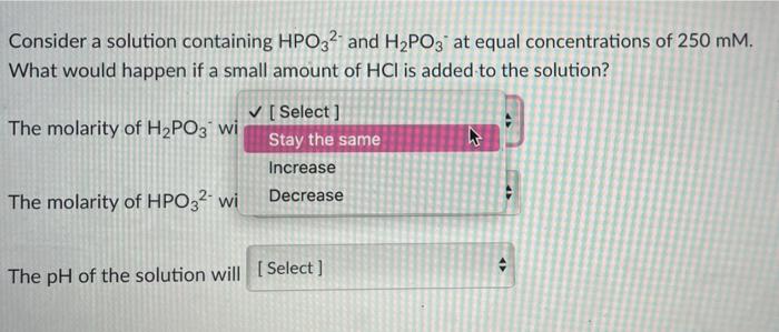 Solved Consider a solution containing HPO32- and H2PO3 at | Chegg.com
