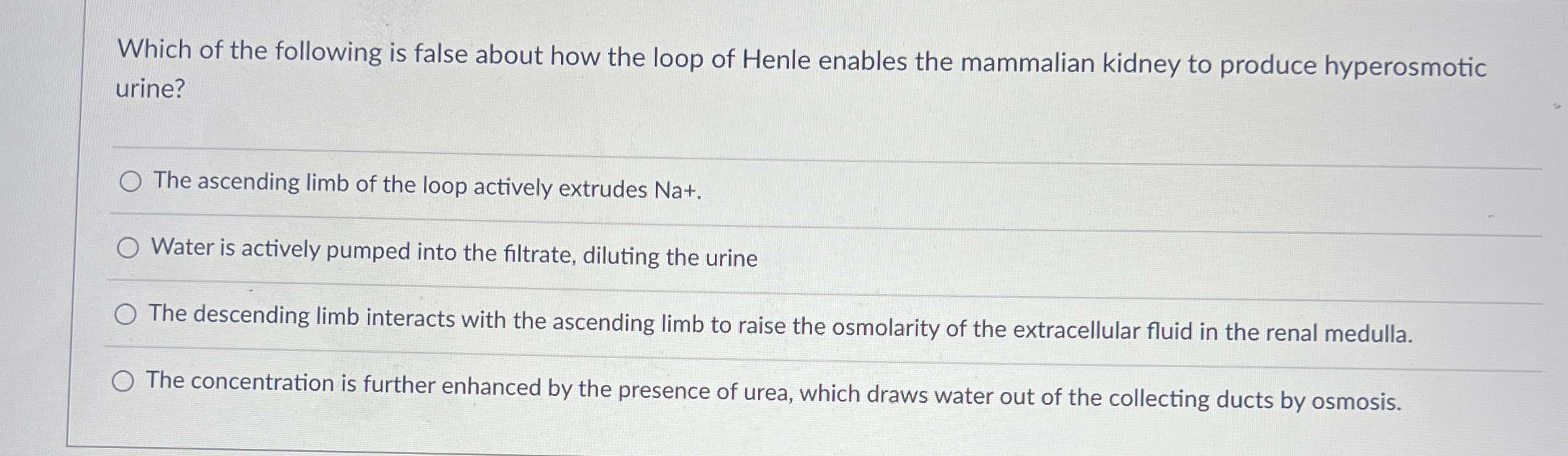 Solved Which of the following is false about how the loop of | Chegg.com