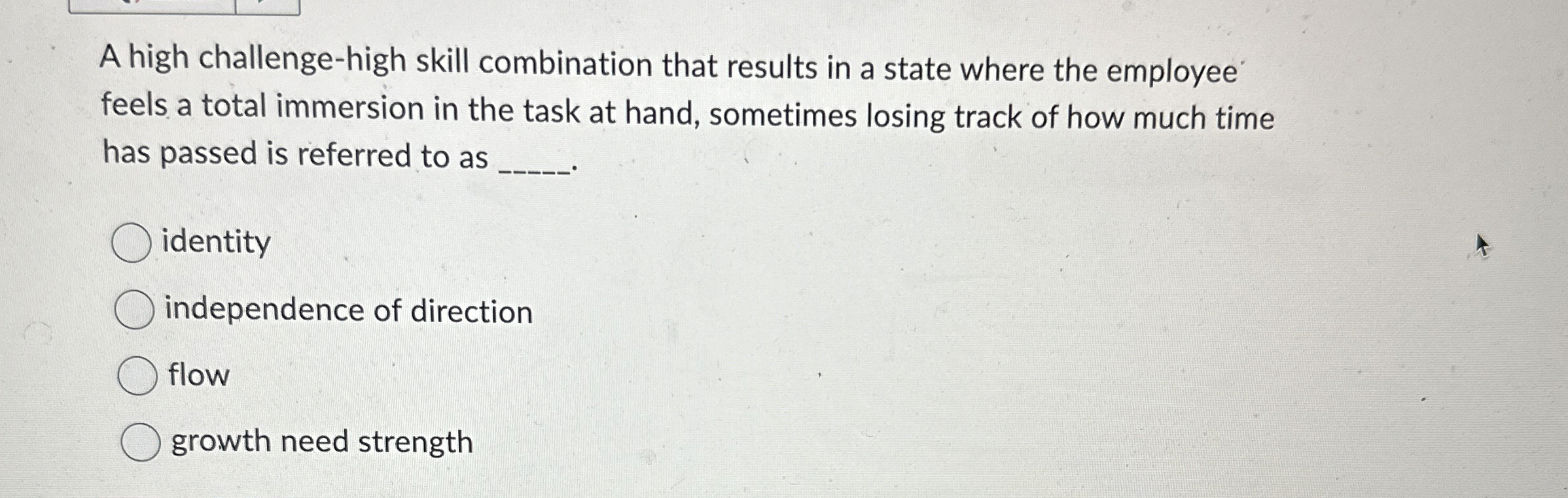 Solved A high challenge-high skill combination that results | Chegg.com