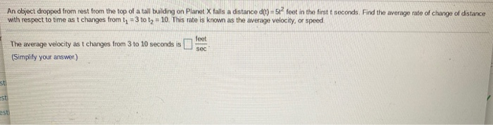 Solved An object dropped from rest from the top of a tall | Chegg.com