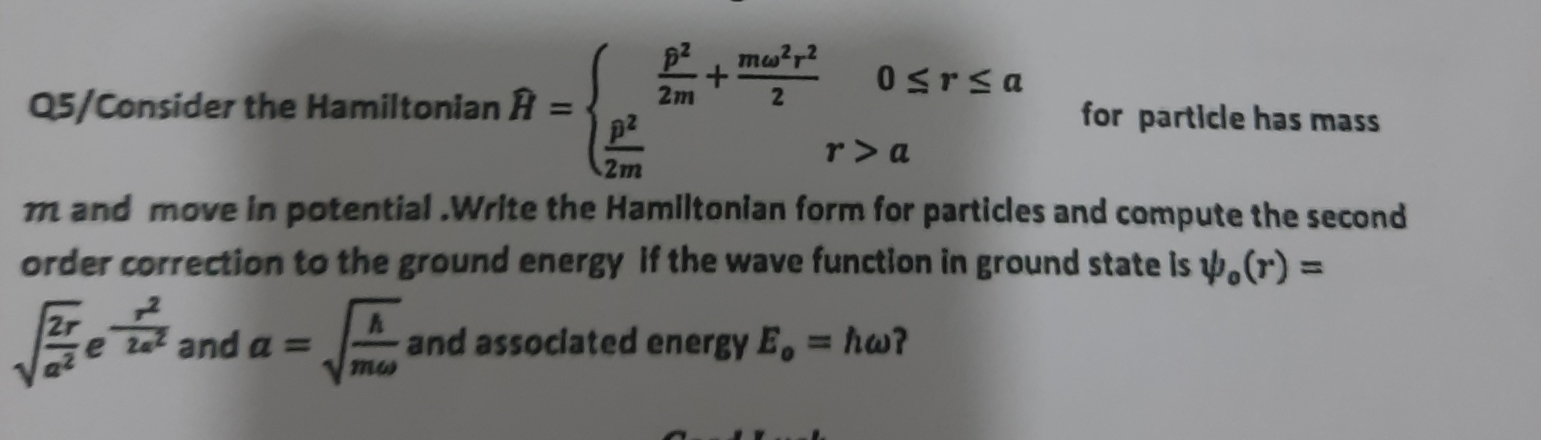 Solved Q5/Consider the Hamiltonian | Chegg.com