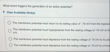 Solved What event triggers the generation of an action | Chegg.com